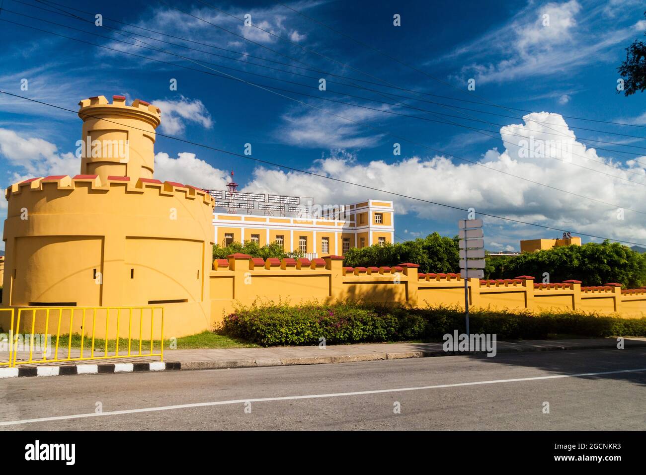 Wall of the former La Moncada baracks, important place of Cuban history ...