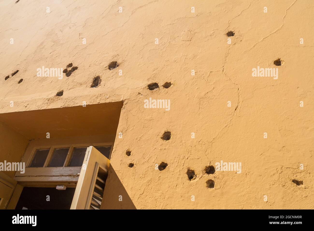 Bullet holes at the former La Moncada baracks, important place of Cuban ...
