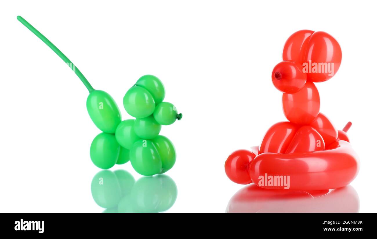 Simple balloon animal dogs, isolated on white Stock Photo - Alamy