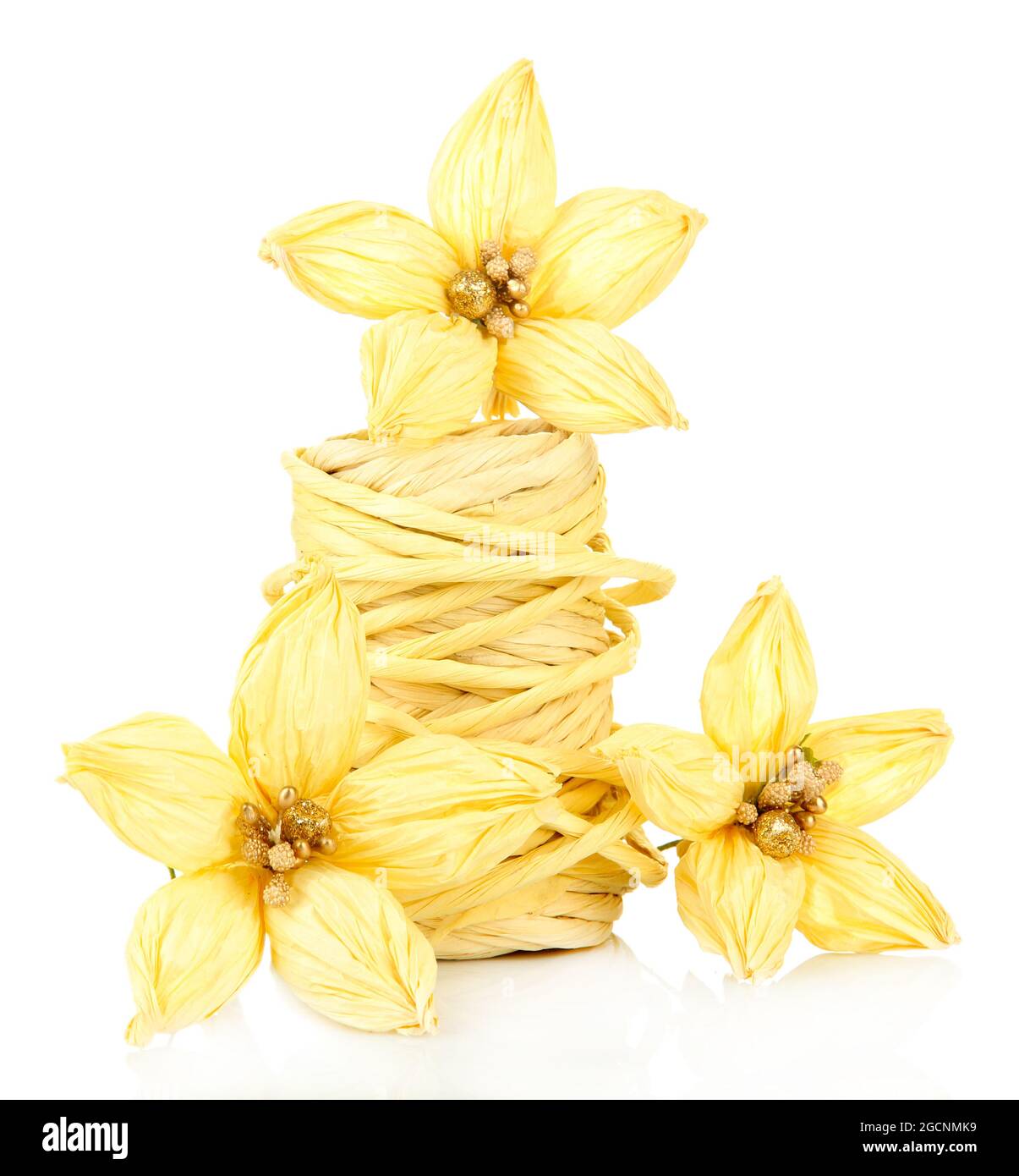 Decorative straw for hand made and flowers of straw, isolated on white ...