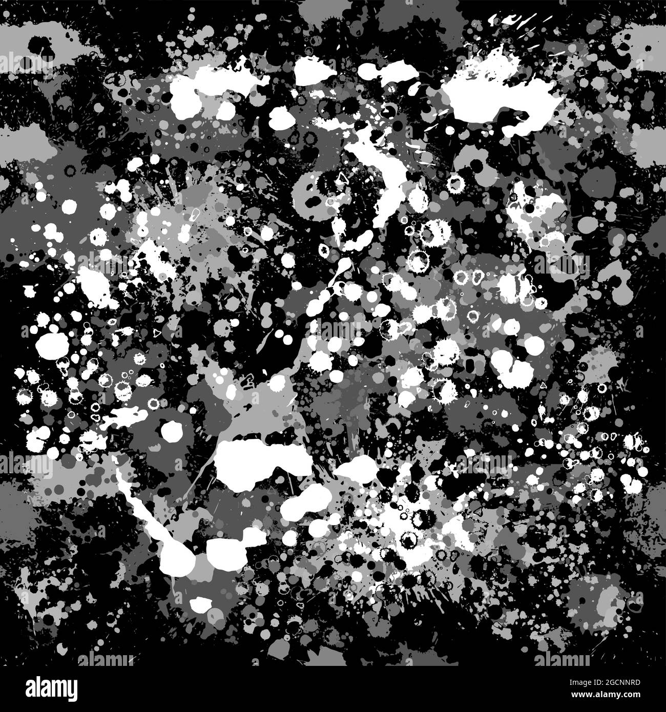 Vector seamless pattern. Abstract grunge texture with monochrome blots ...