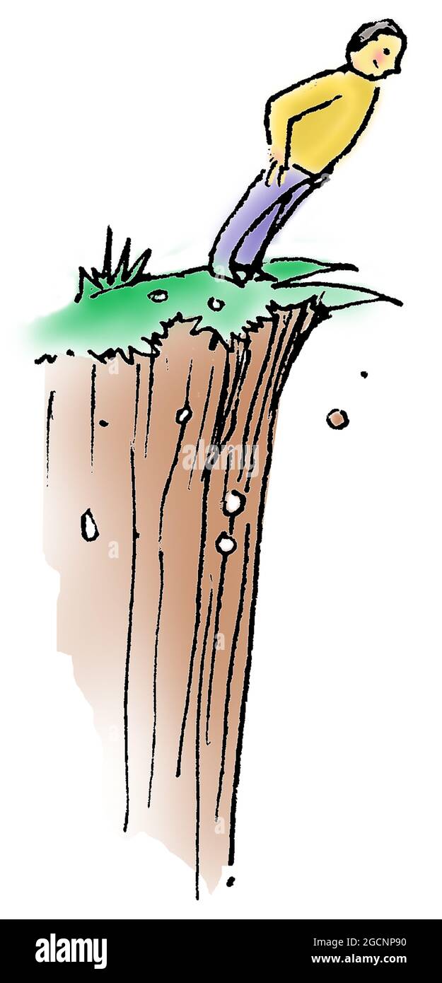 Falling cliff man Cut Out Stock Images & Pictures - Alamy