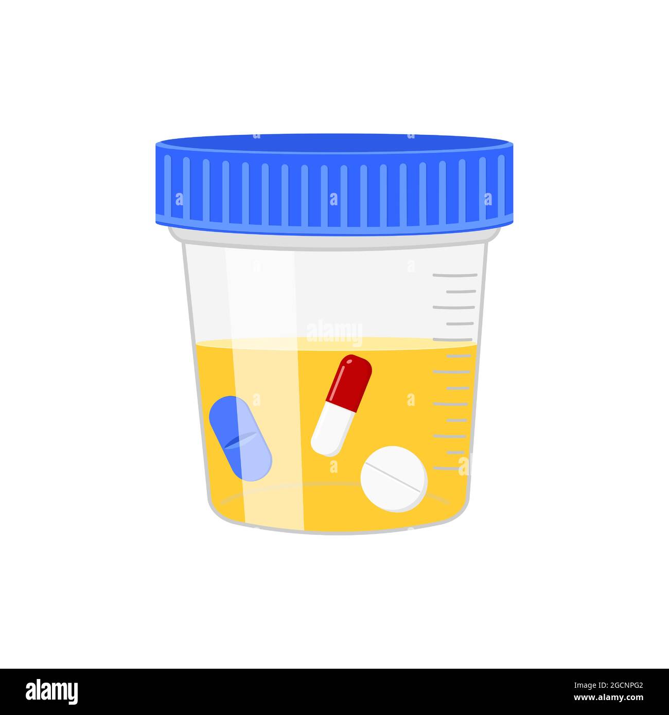 Urine sample with floating pills. Positive drug test result. Doping ...