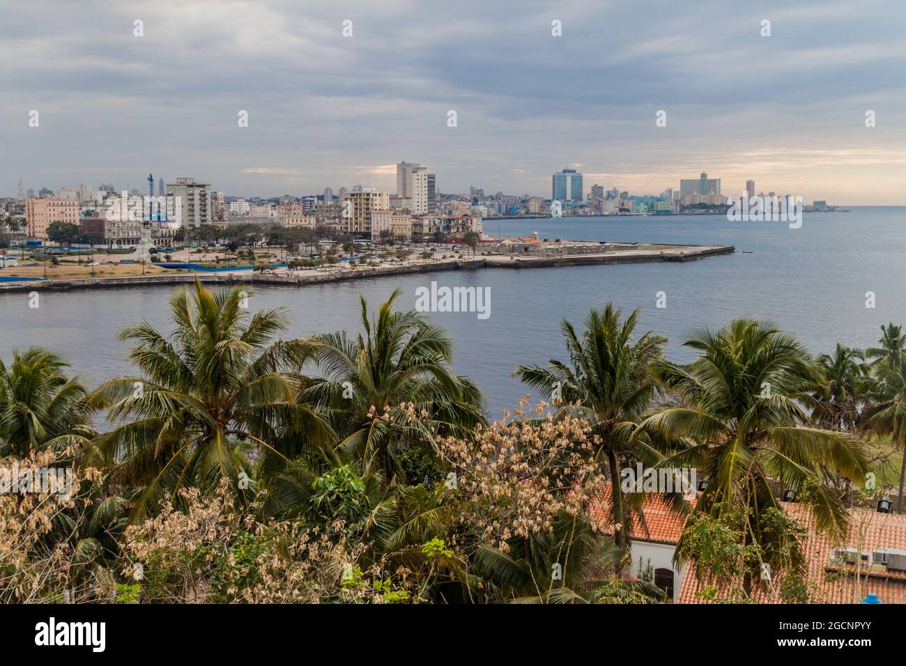 Skyline of Havana from La Cabana fortress in Havana, Cuba Stock Photo ...