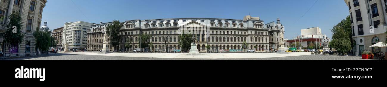 Bucharest, Romania - August 02, 2021: The building of the University of ...