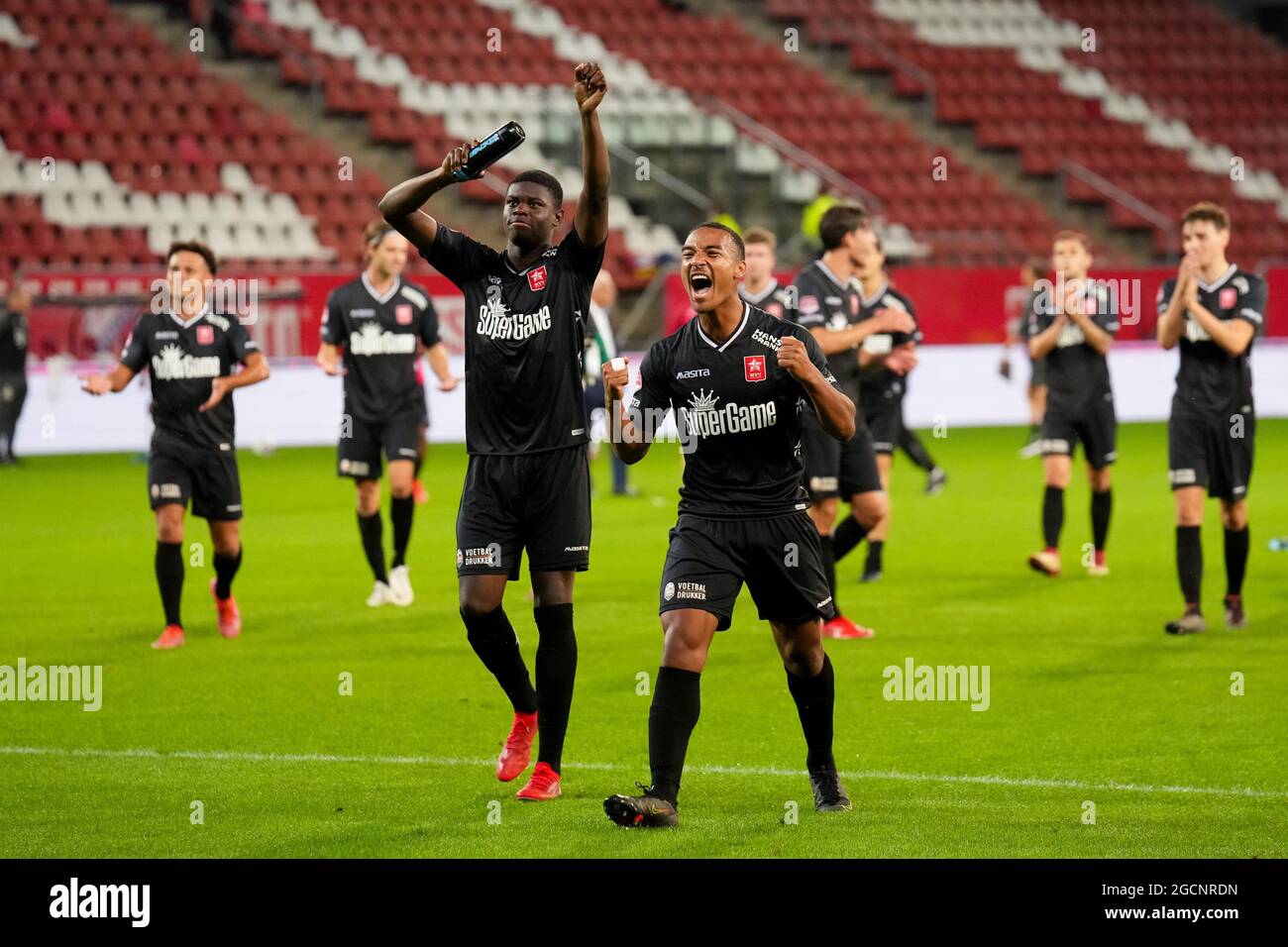 UTRECHT, NETHERLANDS - AUGUST 9: Mitchy Ntelo of MVV Maastricht and ...