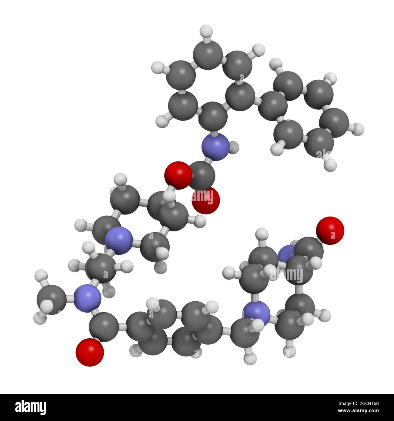 Revefenacin COPD drug molecule. 3D rendering. Atoms are represen Stock ...