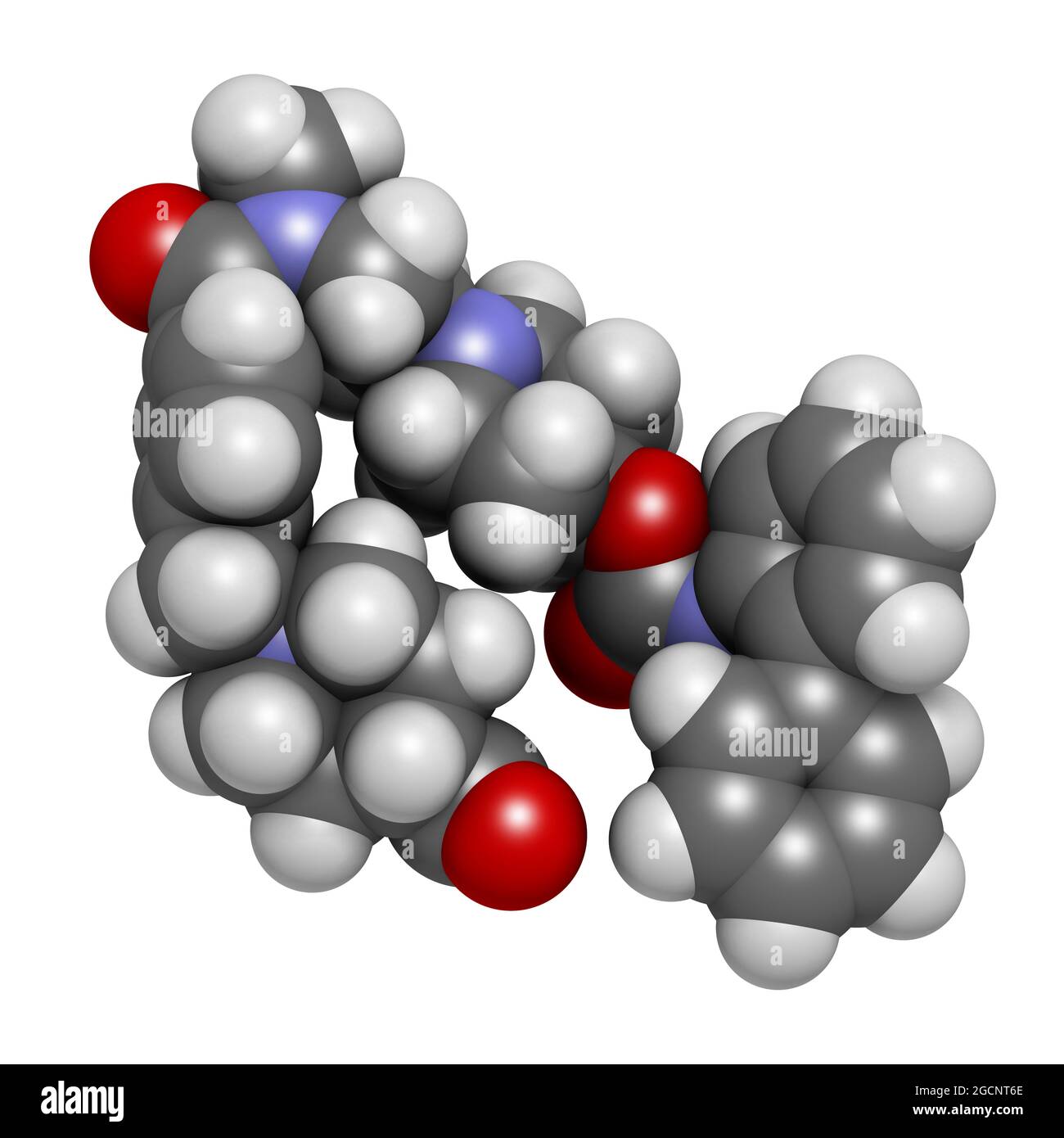 Revefenacin COPD drug molecule. 3D rendering. Atoms are represen Stock ...