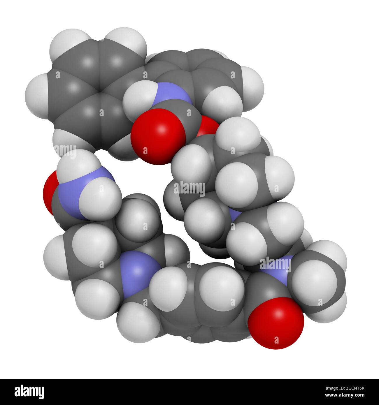 Revefenacin COPD drug molecule. 3D rendering. Atoms are represen Stock ...
