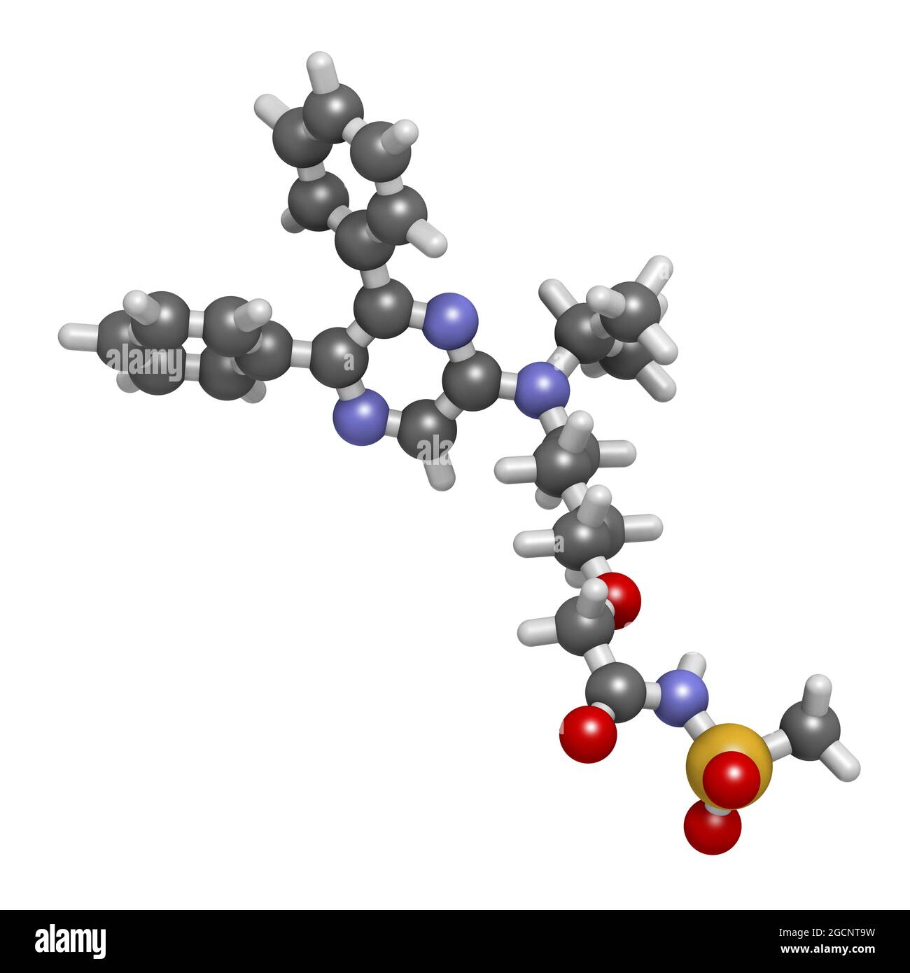 Selexipag pulmonary arterial hypertension drug molecule. 3D rend Stock ...