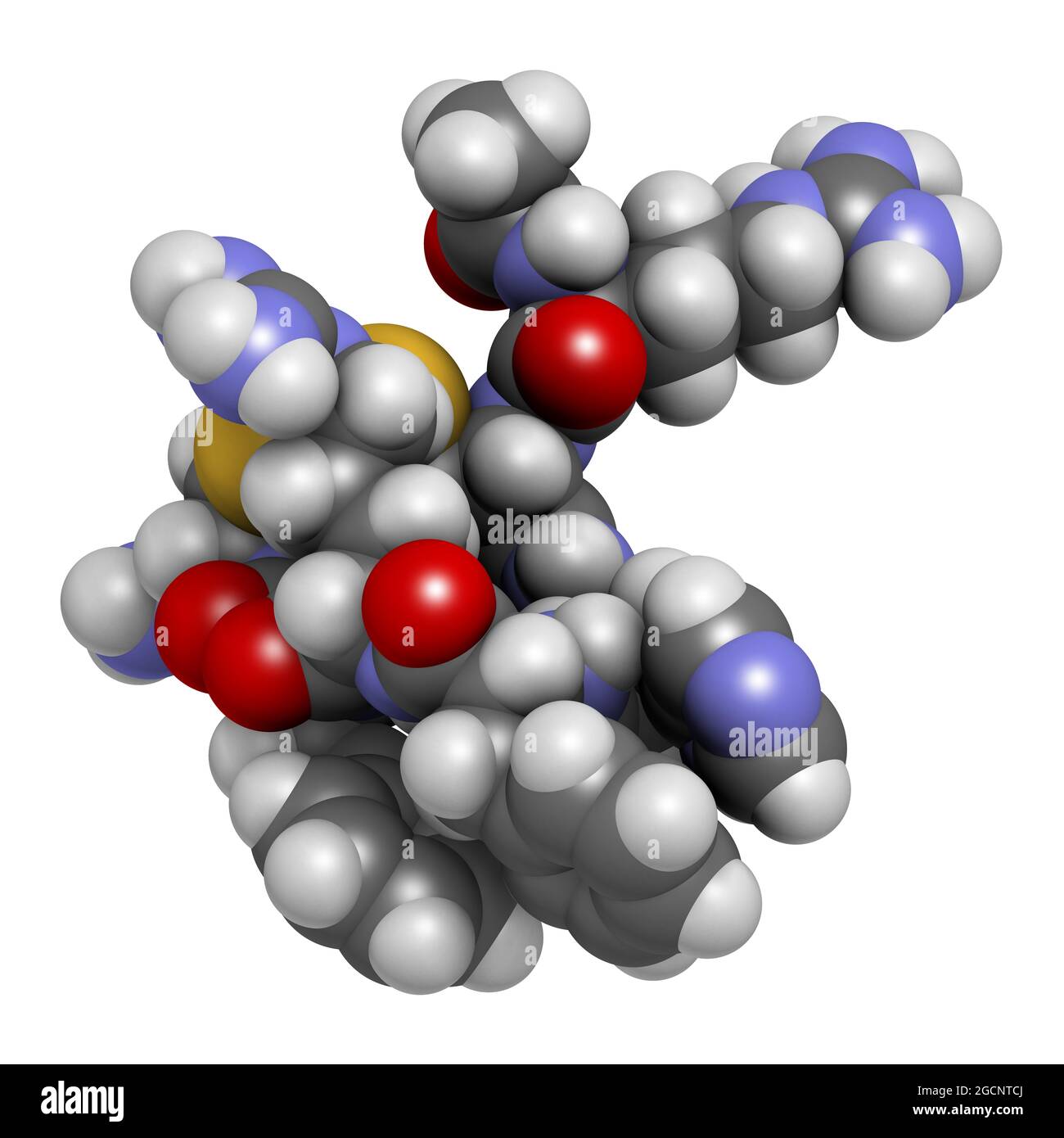 Setmelanotide drug molecule (MC4 receptor agonist). 3D rendering Stock ...