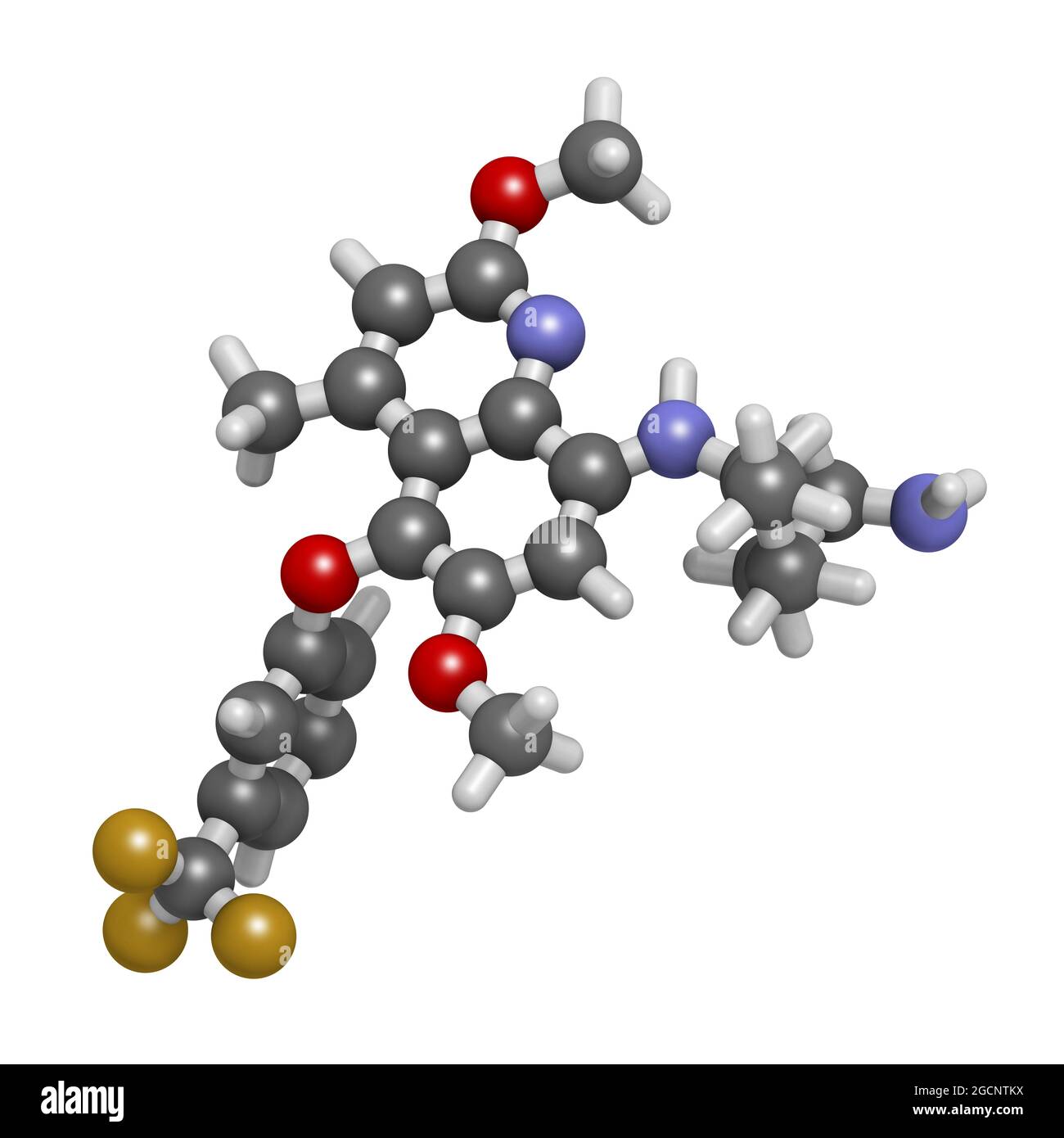 Tafenoquine malaria drug molecule. 3D rendering Stock Photo - Alamy