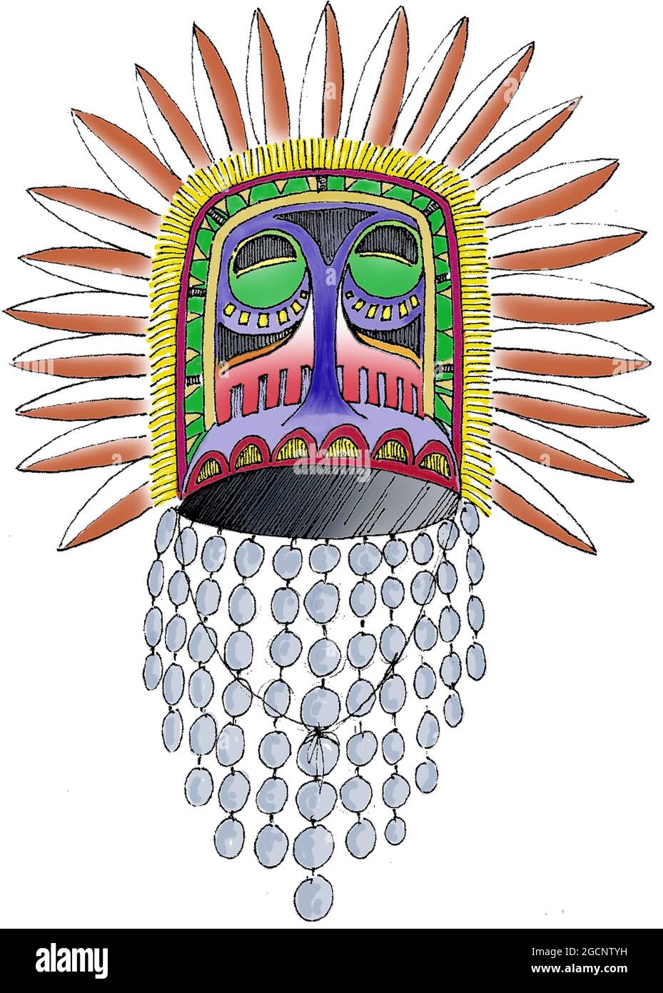 Colorful Mask Illustration Stock Photo - Alamy