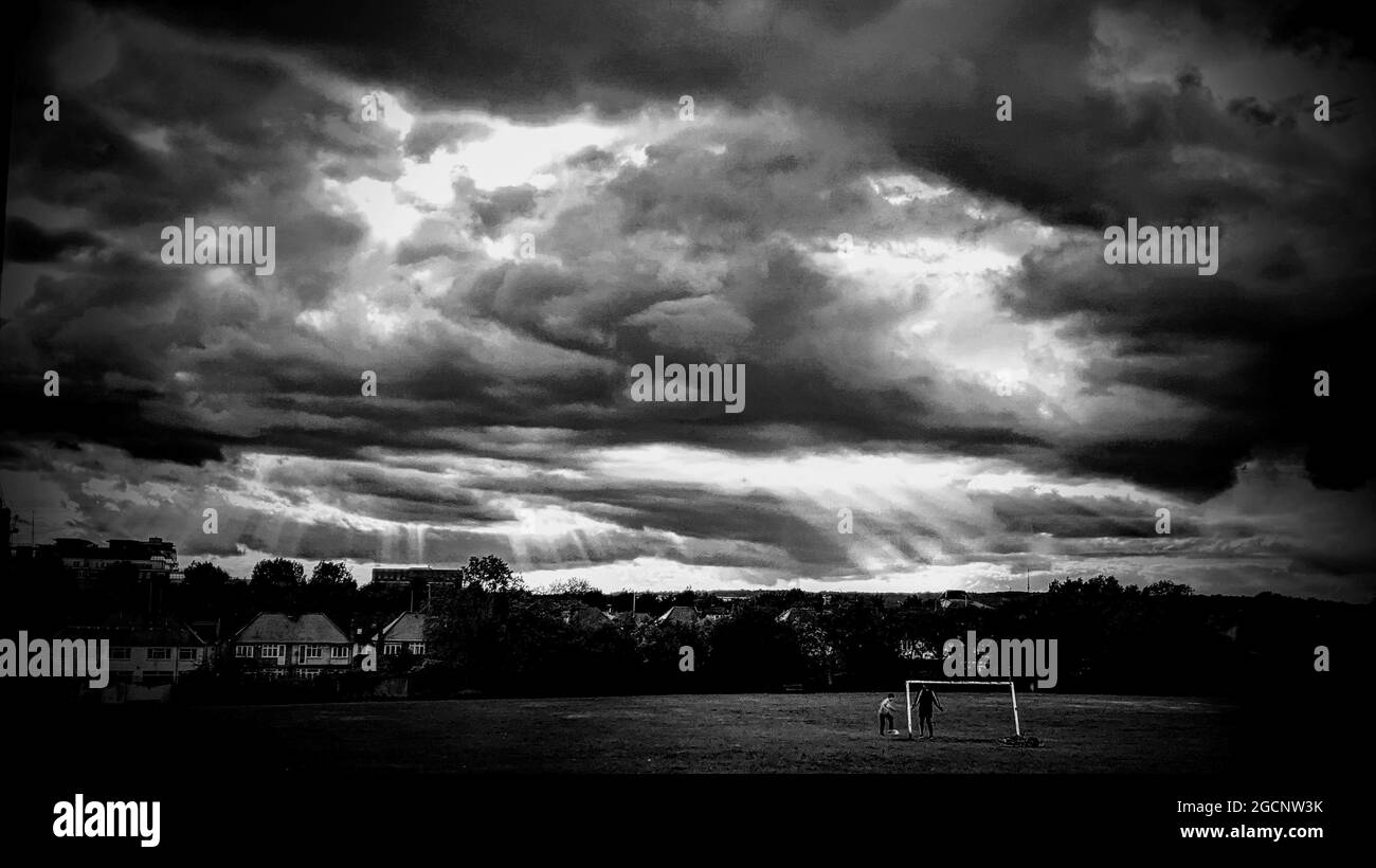 Football field background Black and White Stock Photos & Images - Alamy