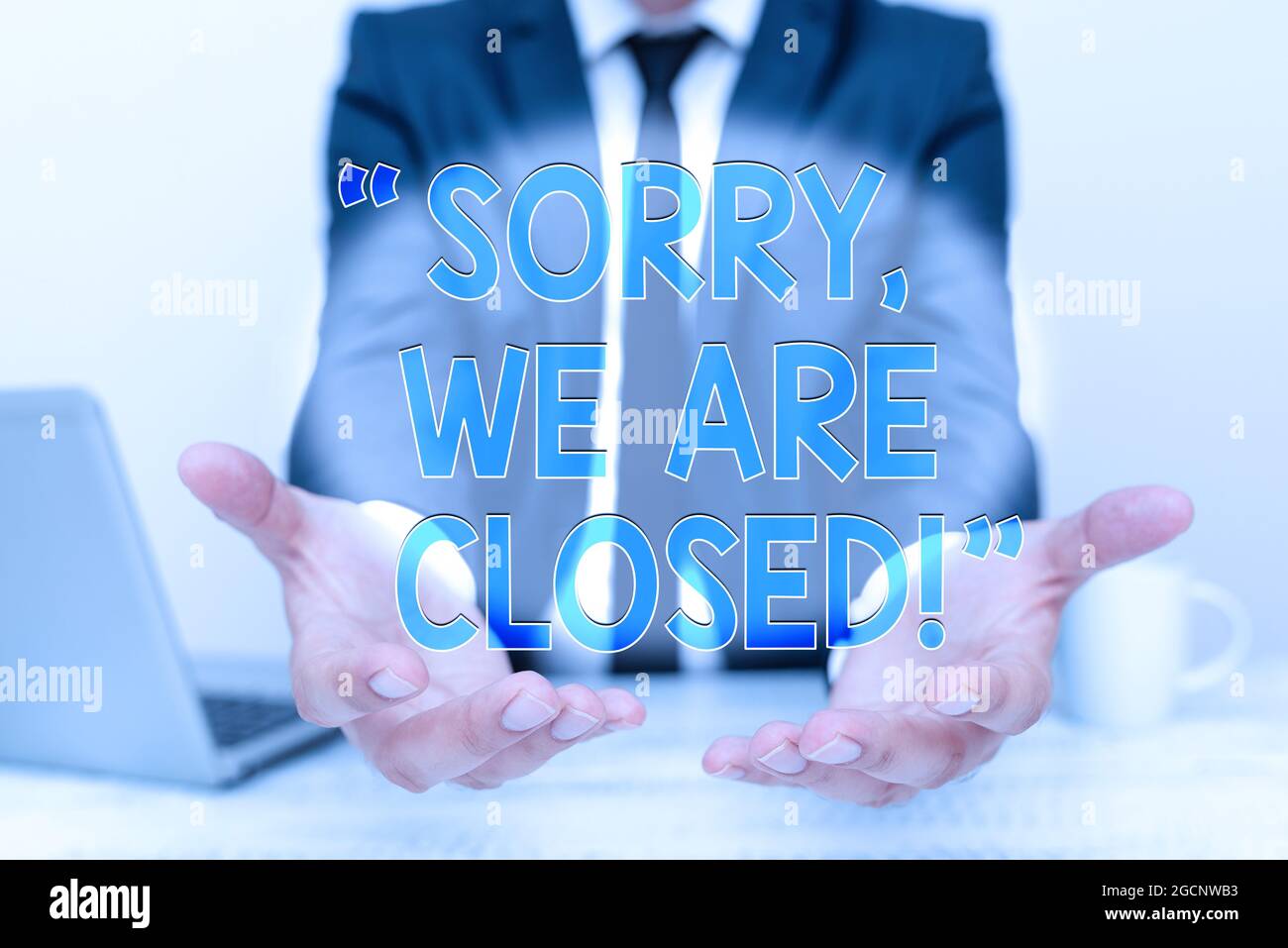 Handwriting text Sorry, We Are Closed. Business idea apologize for ...