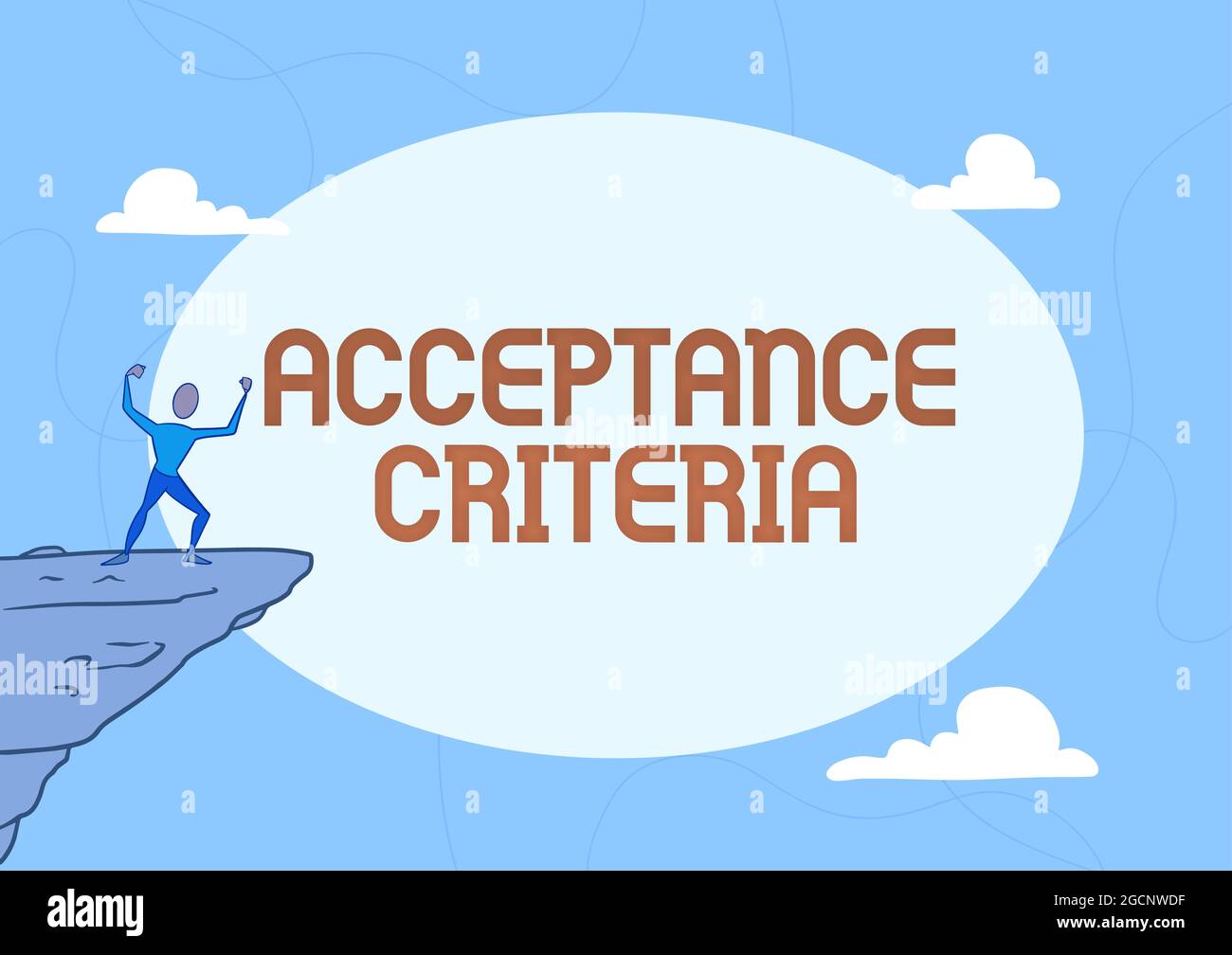 Hand writing sign Acceptance Criteria. Business showcase Specified ...