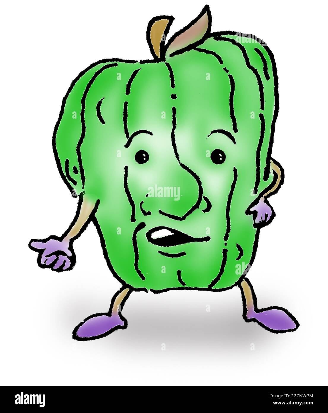 Green Pepper Man Stock Photo - Alamy