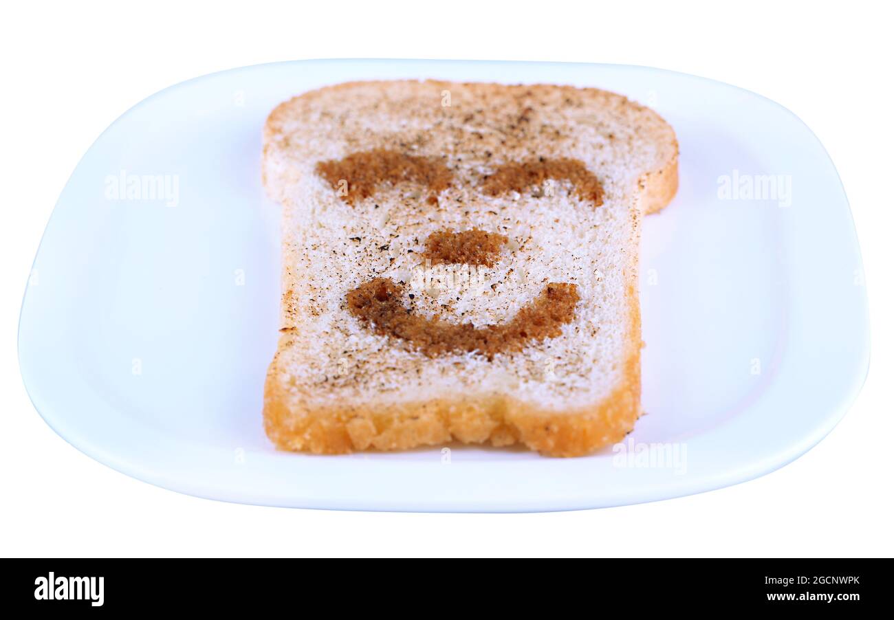 Funny toast, isolated on white Stock Photo - Alamy