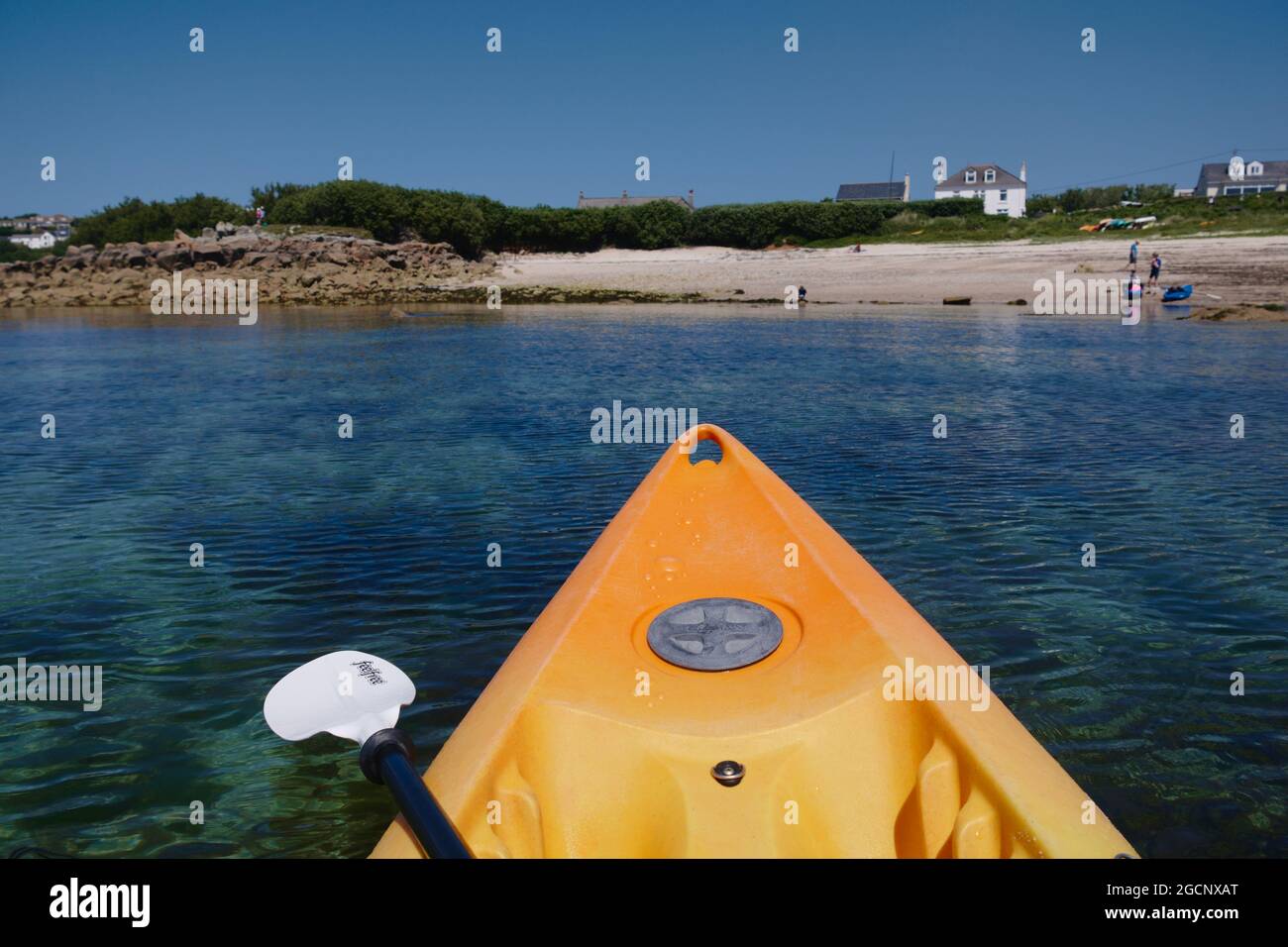 Kayaking / canoeing off Porthmellon Beach, St Mary's island, Isles of ...