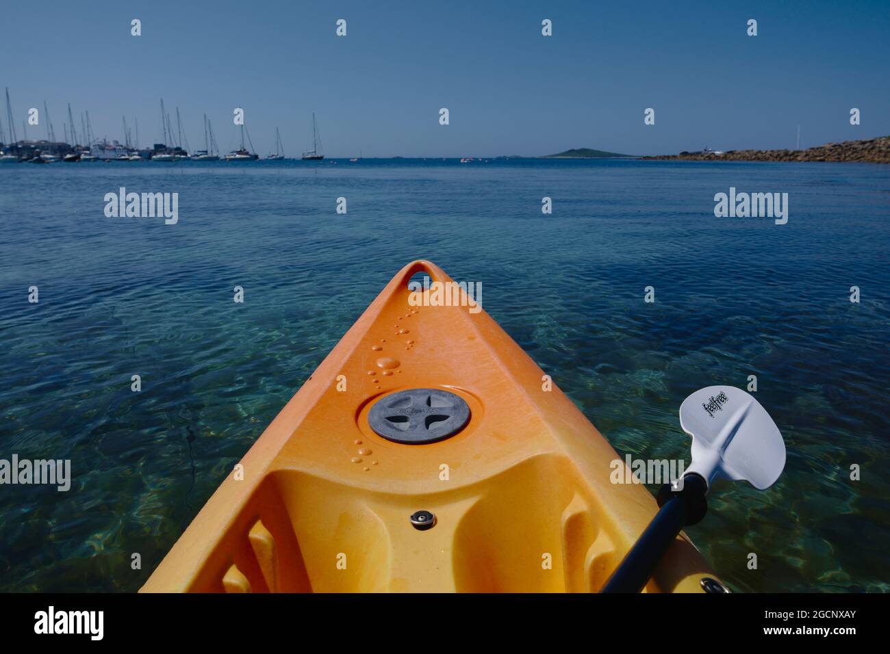 Kayaking / canoeing off Porthmellon Beach, St Mary's island, Isles of ...