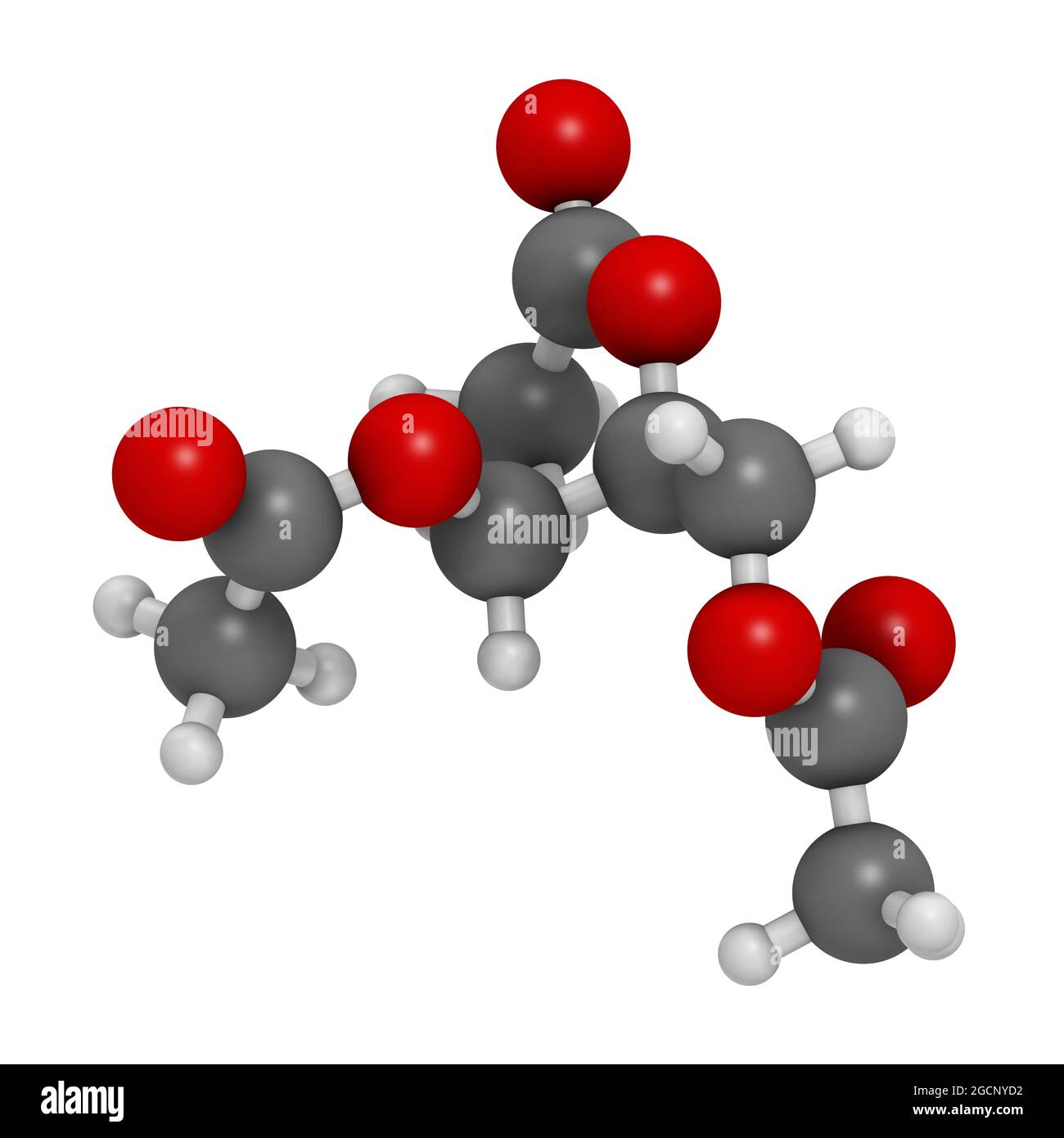 Triacetin (glycerin triacetate) molecule. 3D rendering Stock Photo - Alamy