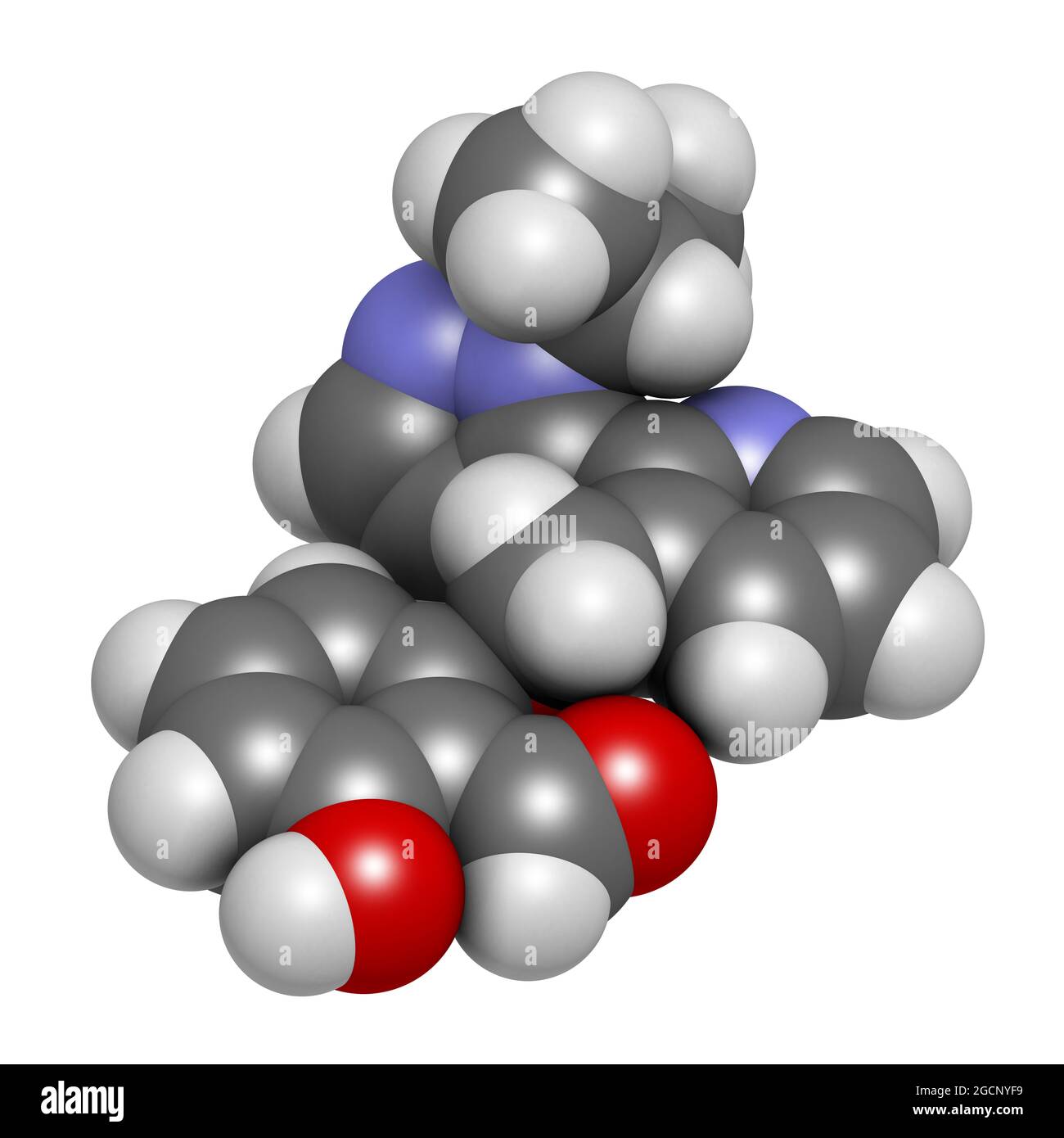 Voxelotor sickle cell disease drug molecule. 3D rendering Stock Photo ...