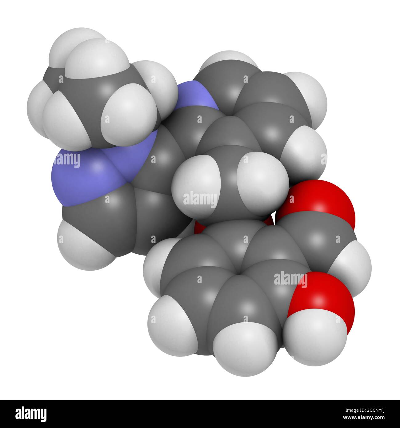 Voxelotor sickle cell disease drug molecule. 3D rendering Stock Photo ...