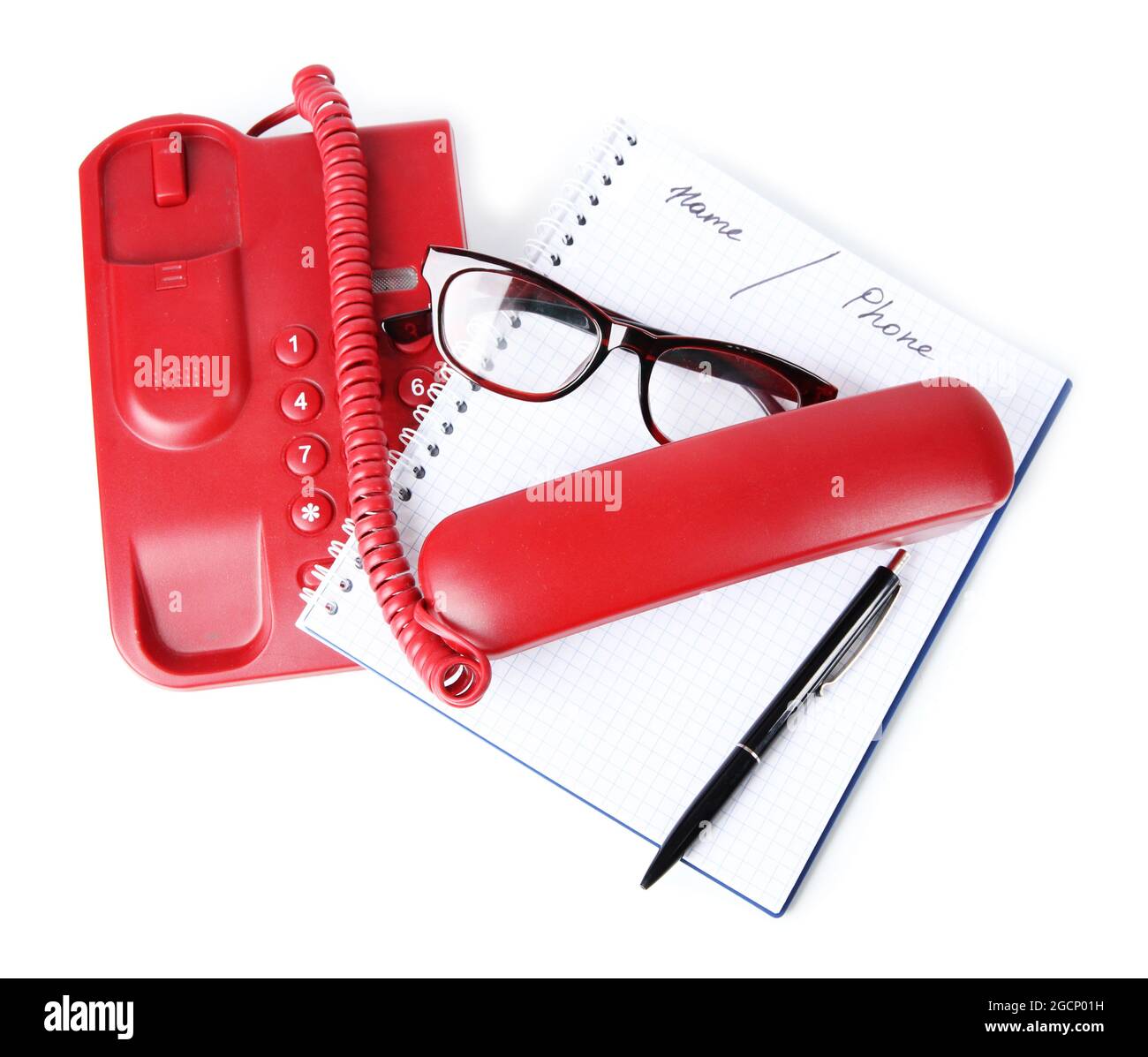 Number table and red pen Cut Out Stock Images & Pictures - Alamy