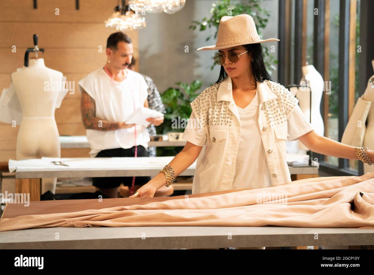 MAKING THE CUT, from left: contestant designers Raf Swiader, Andrea ...