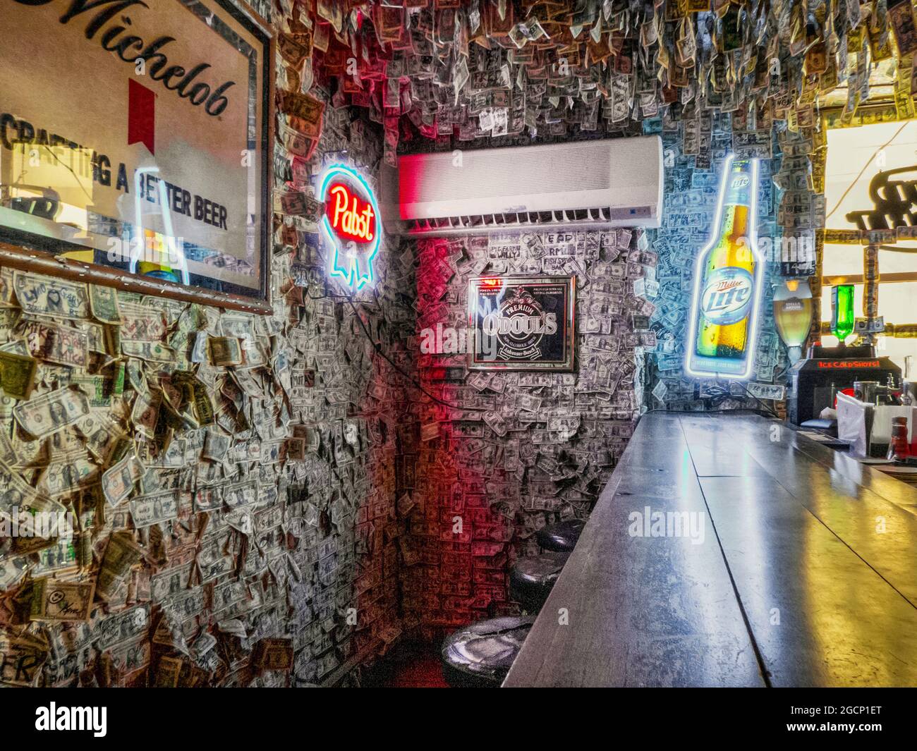 The money bar at the Oatman Hotel in Oatman Arizona Stock Photo - Alamy