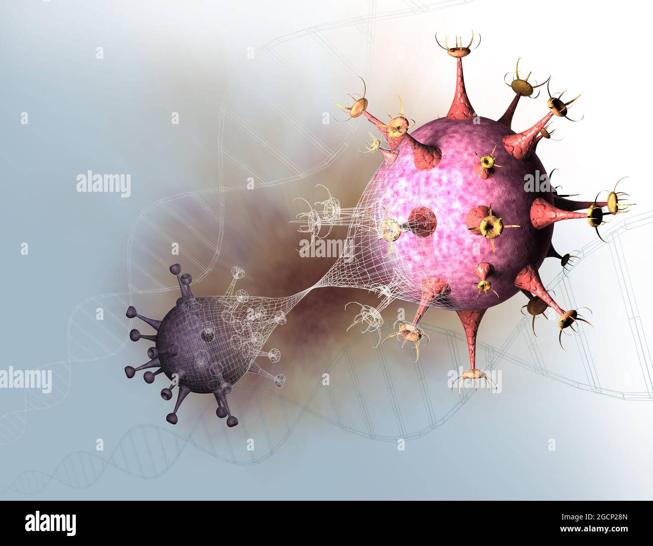 3D illustration of infectious SARS-CoV-2 delta virus cells Stock Photo ...