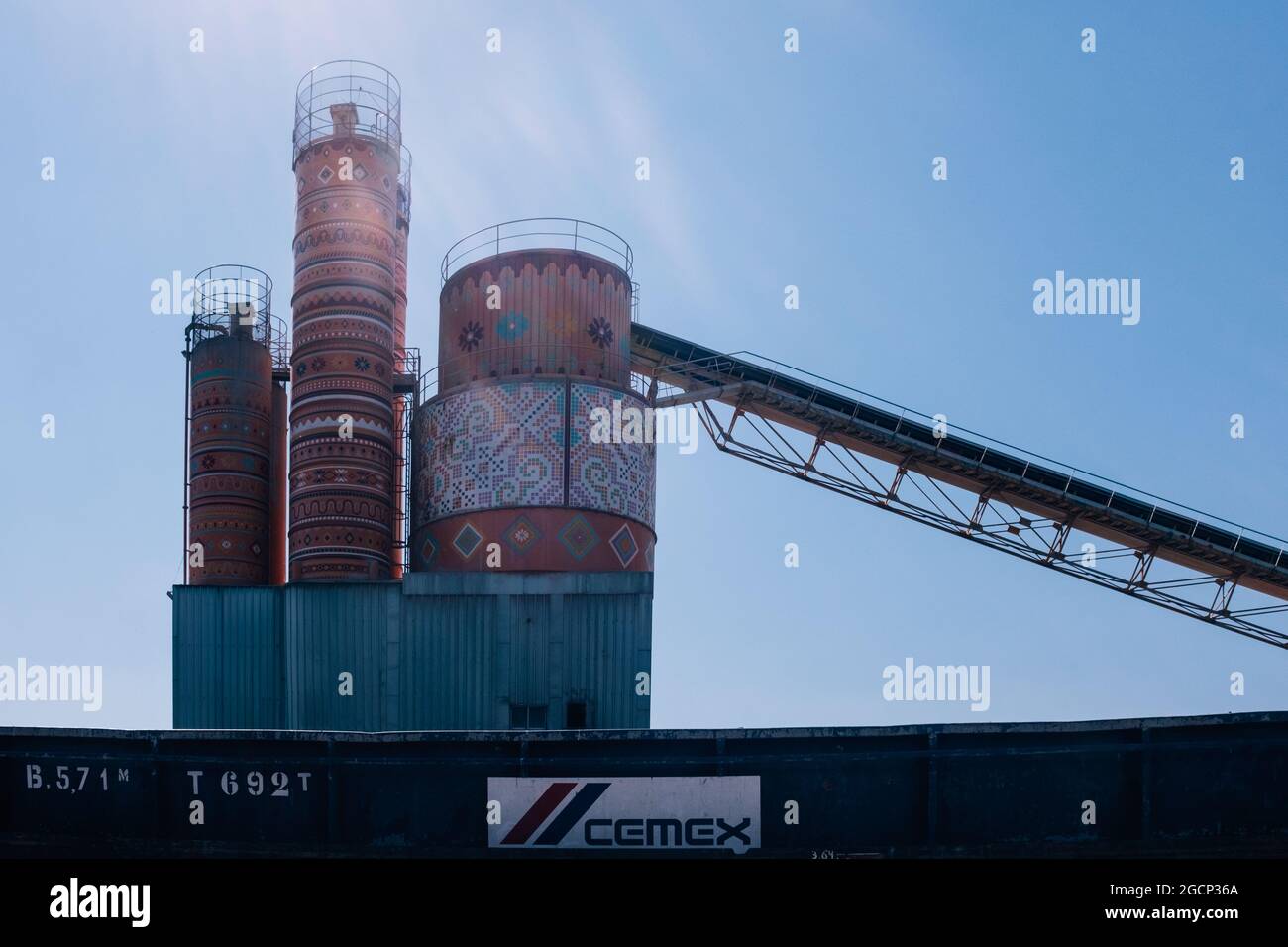 Low angle shot of a beautiful building of an industrial factory Stock ...