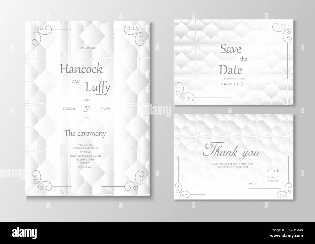 Elegant wedding invitation card template design luxury background with ...