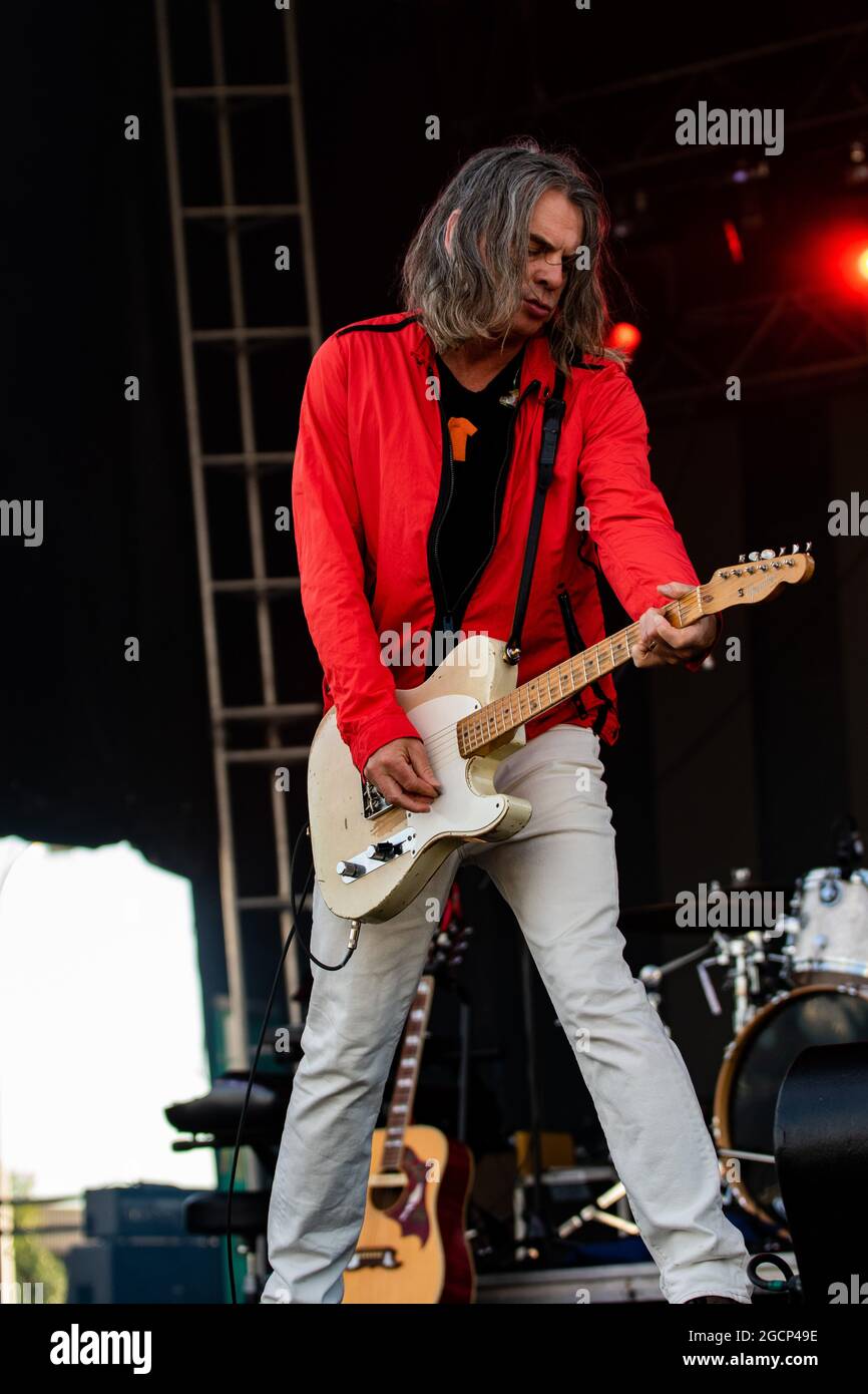 Edmonton, Canada. 08th Aug, 2021. Neil Osborne of 54:40 Rock Band ...