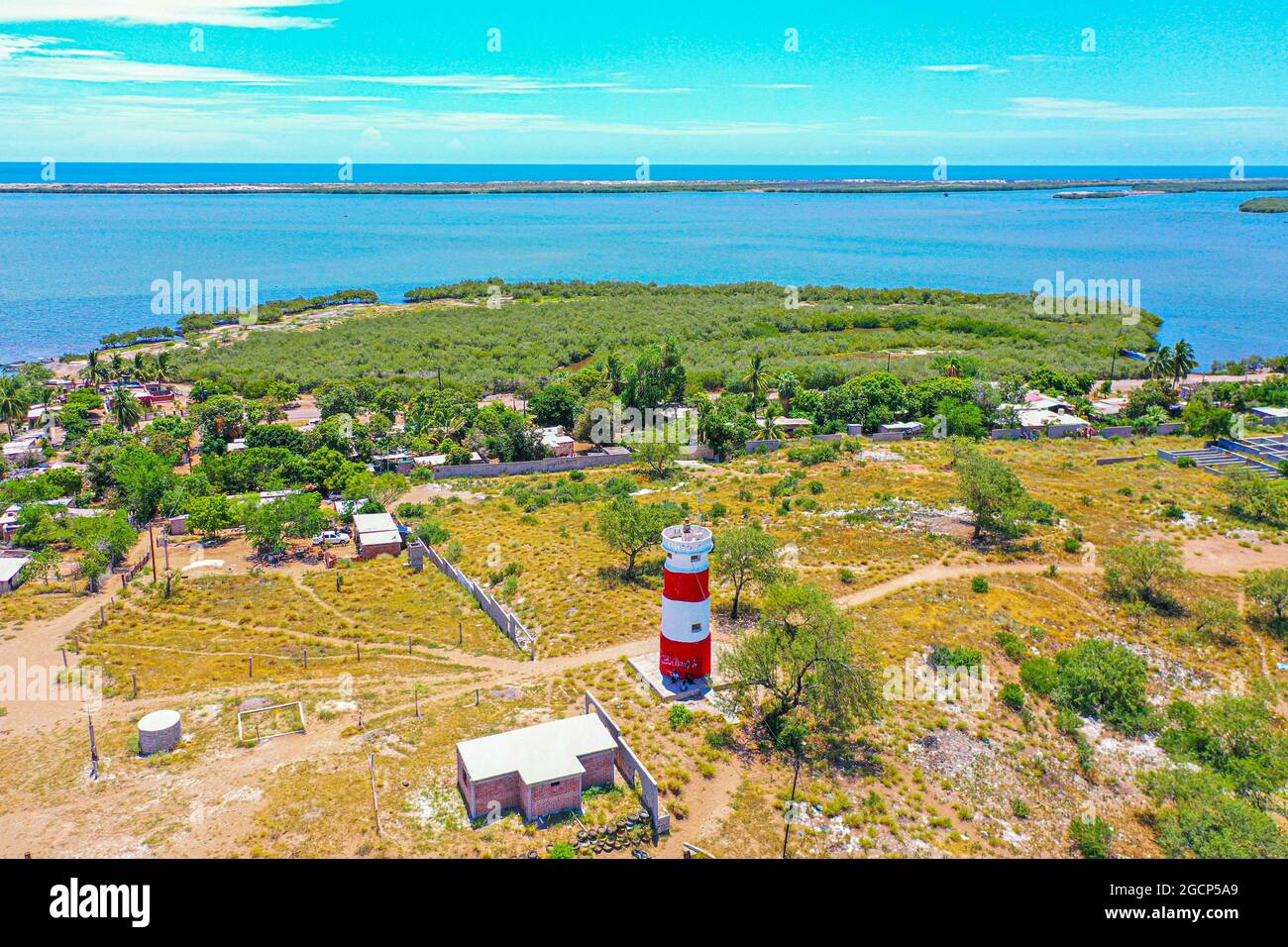 Lighthouse in the bay of Yavaros for maritime navigation. Yavaros ...