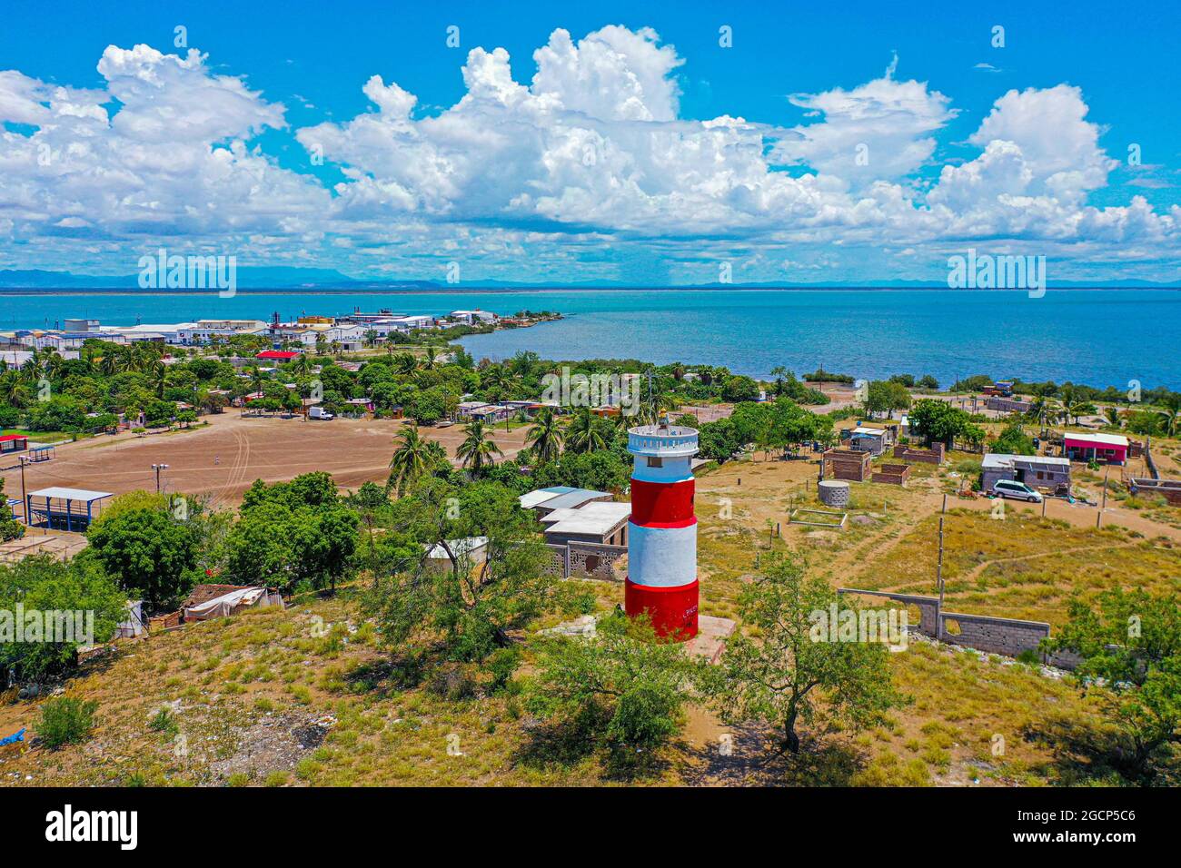 Lighthouse in the bay of Yavaros for maritime navigation. Yavaros ...