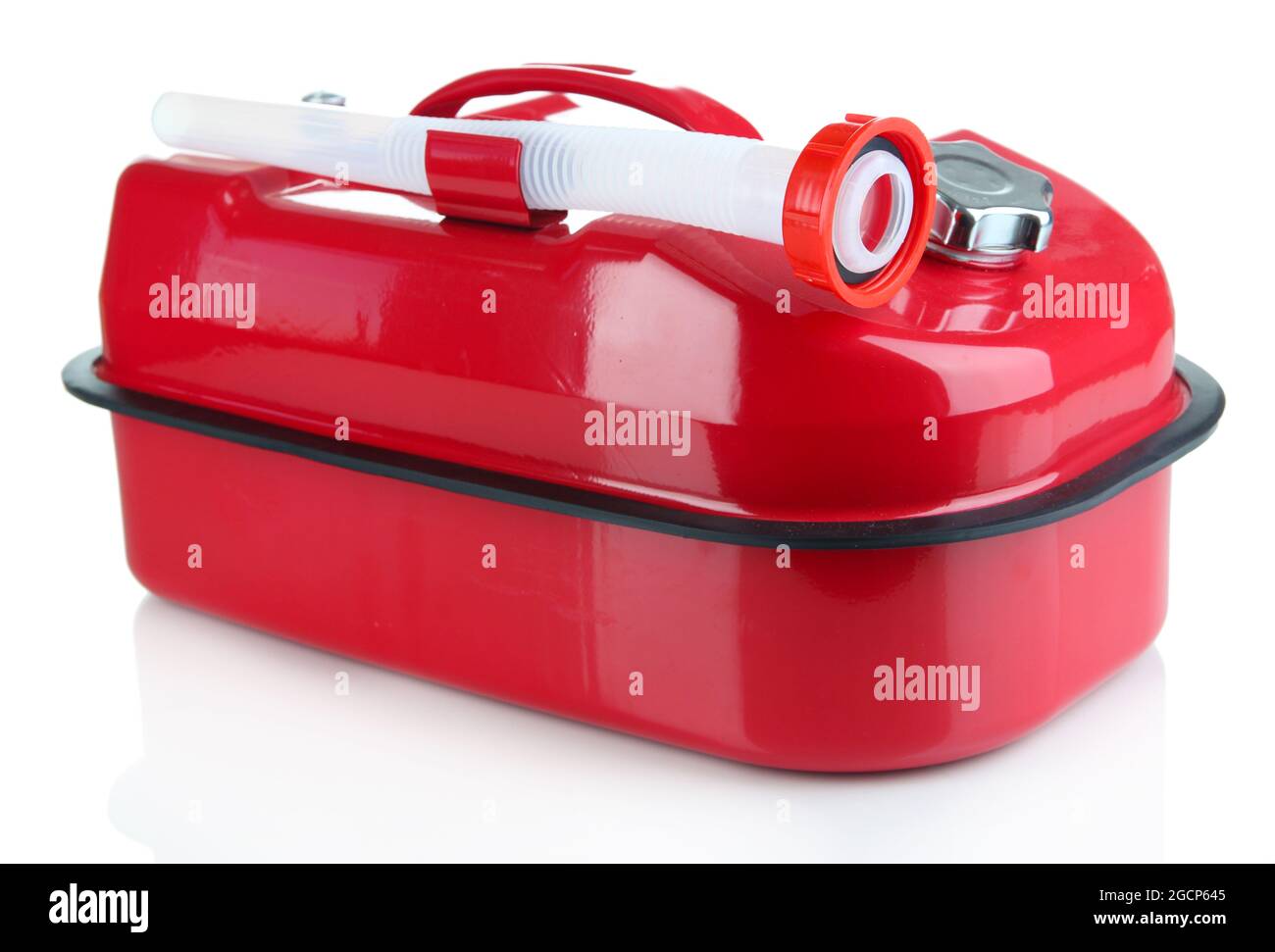 Red diesel canister isolated on white Stock Photo - Alamy