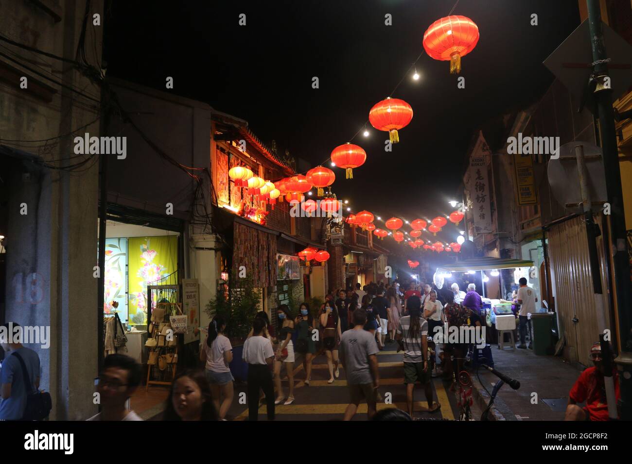 GEORGETOWN, MALAYSIA - Jul 26, 2021: The street markets of Georgetown ...