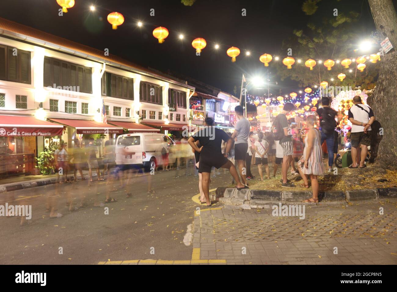 GEORGETOWN, MALAYSIA - Feb 02, 2020: The nightlife in the streets of ...