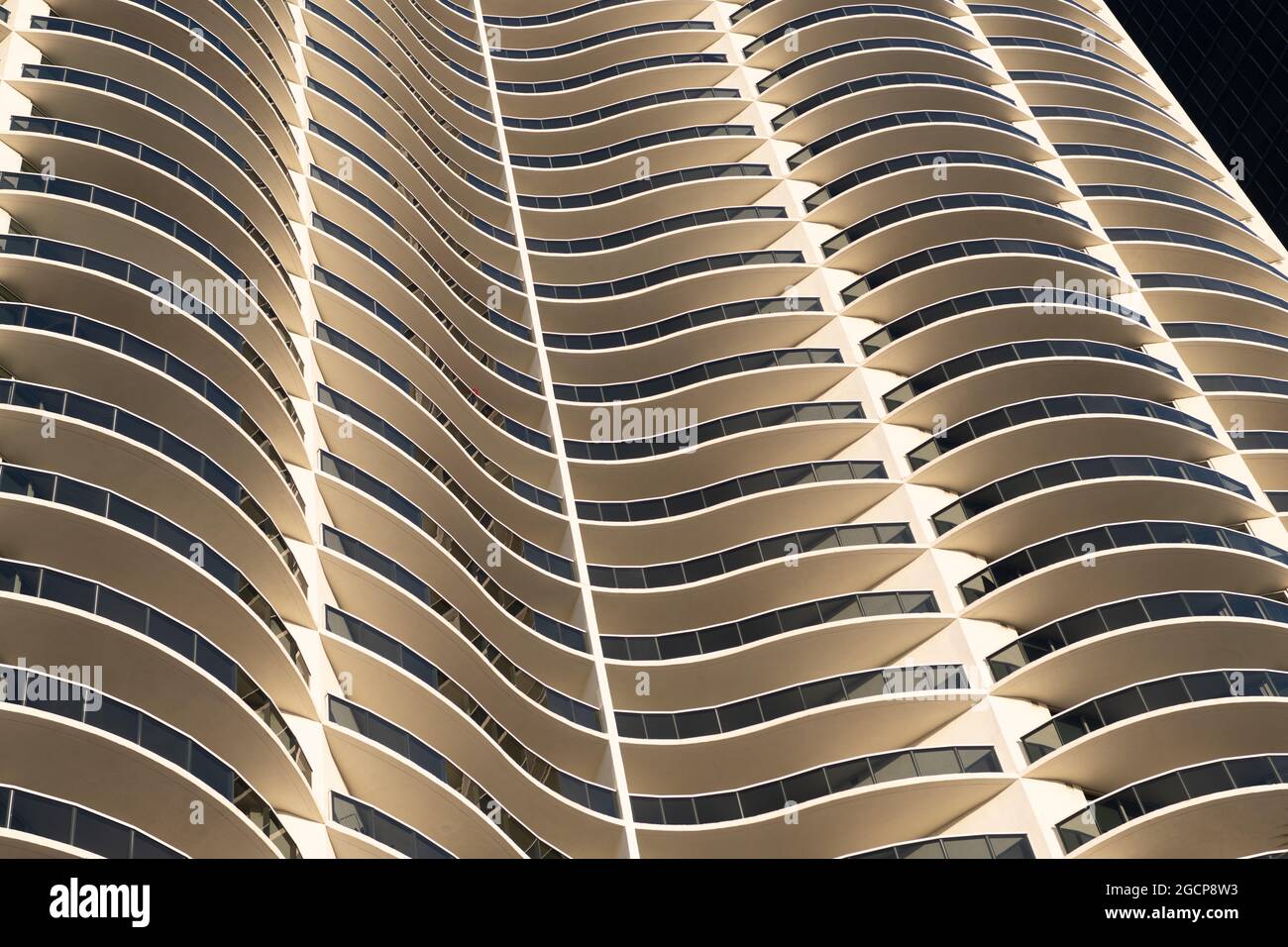 geometric building. detailed curved wavy building background ...