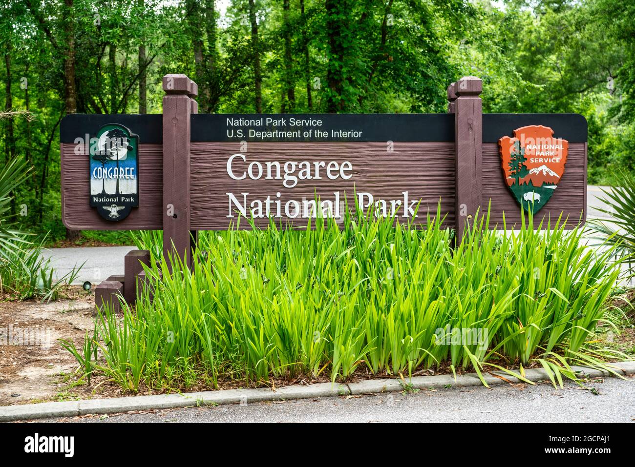 The entrance to Congaree National Park in South Carolina Stock Photo ...