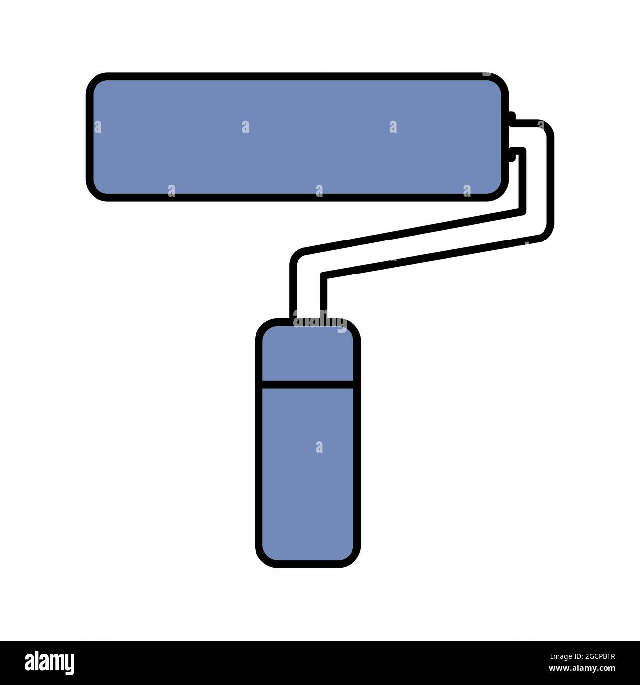 Icon Vector of Paint Roller - Dark Blue Style - simple illustration ...