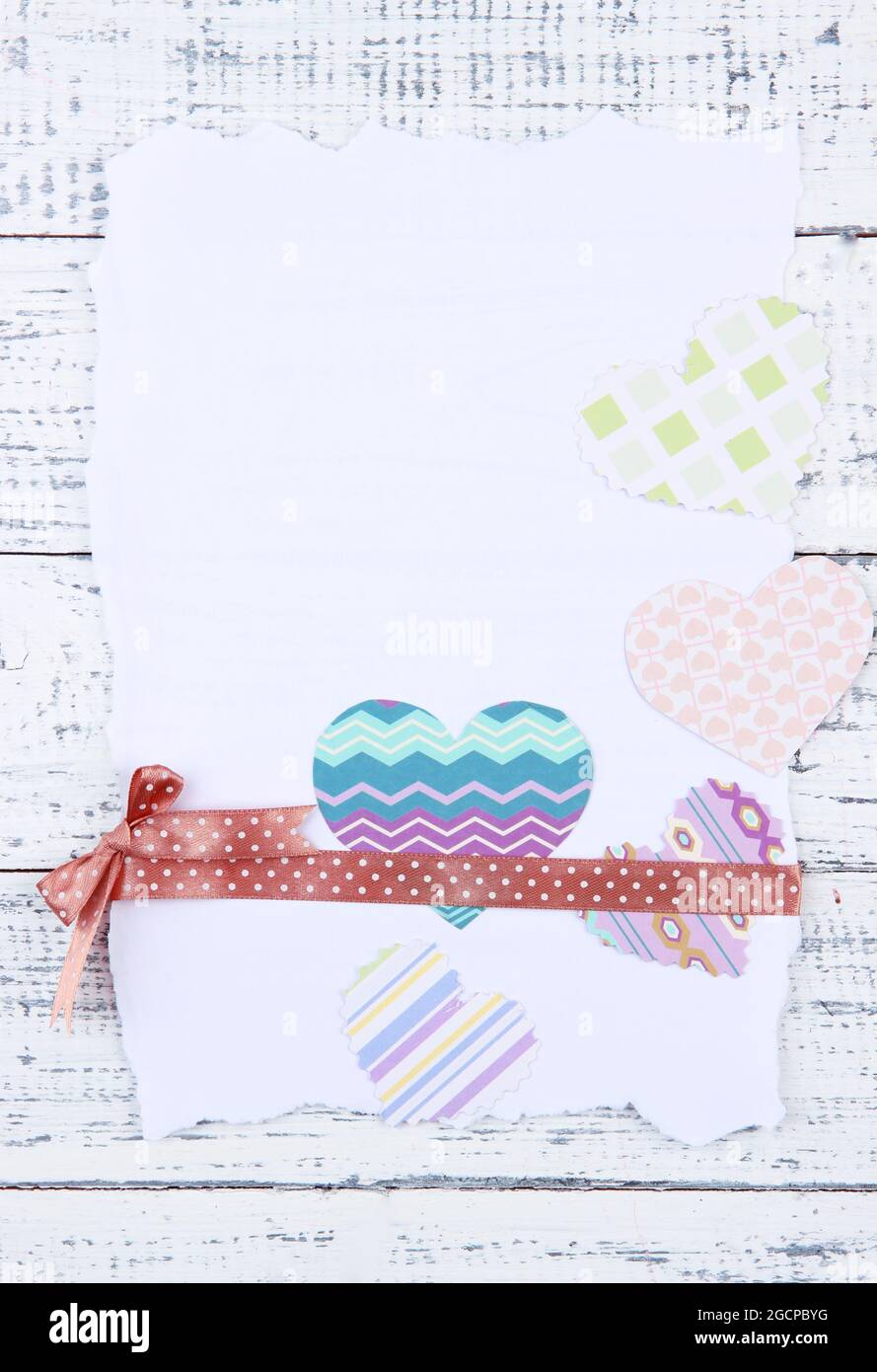 Beautiful romantic background with decorative hearts Stock Photo - Alamy