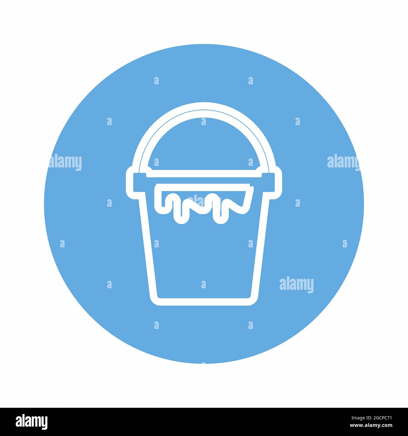 Icon Vector of Ink Bucket - Blue Monochrome Style - simple illustration ...