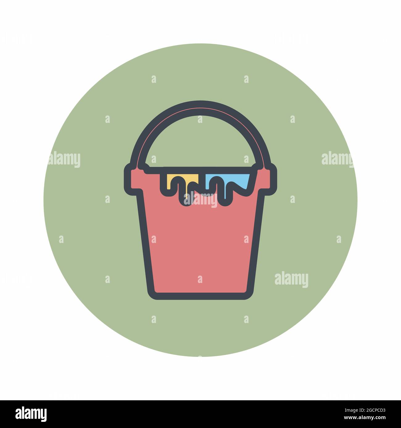 Icon Vector of Ink Bucket - Color Mate Style - simple illustration ...