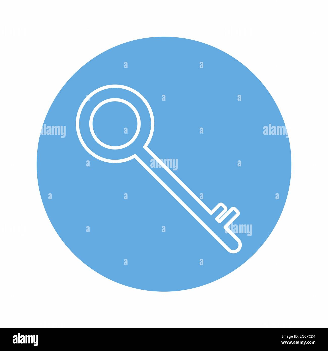 Vector Graphic of Key - Blue Monochrome Style - simple illustration ...