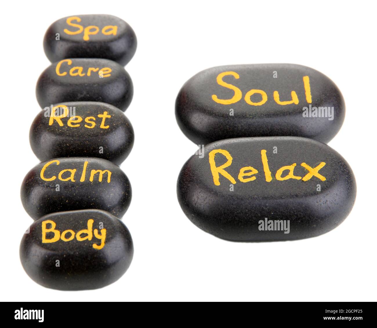 Spa stones isolated on white Stock Photo - Alamy