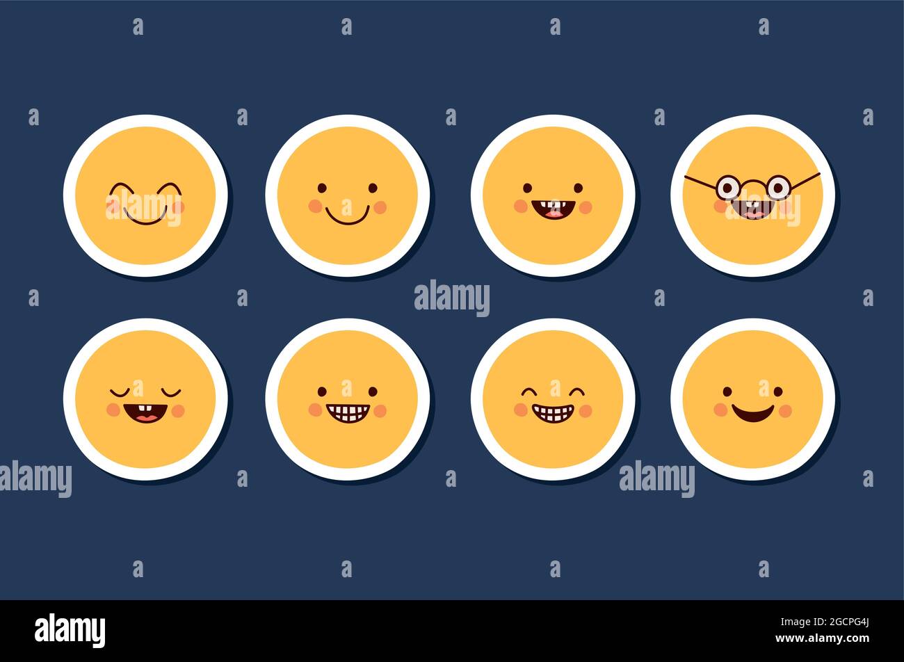 eight smiling faces Stock Vector Image & Art - Alamy
