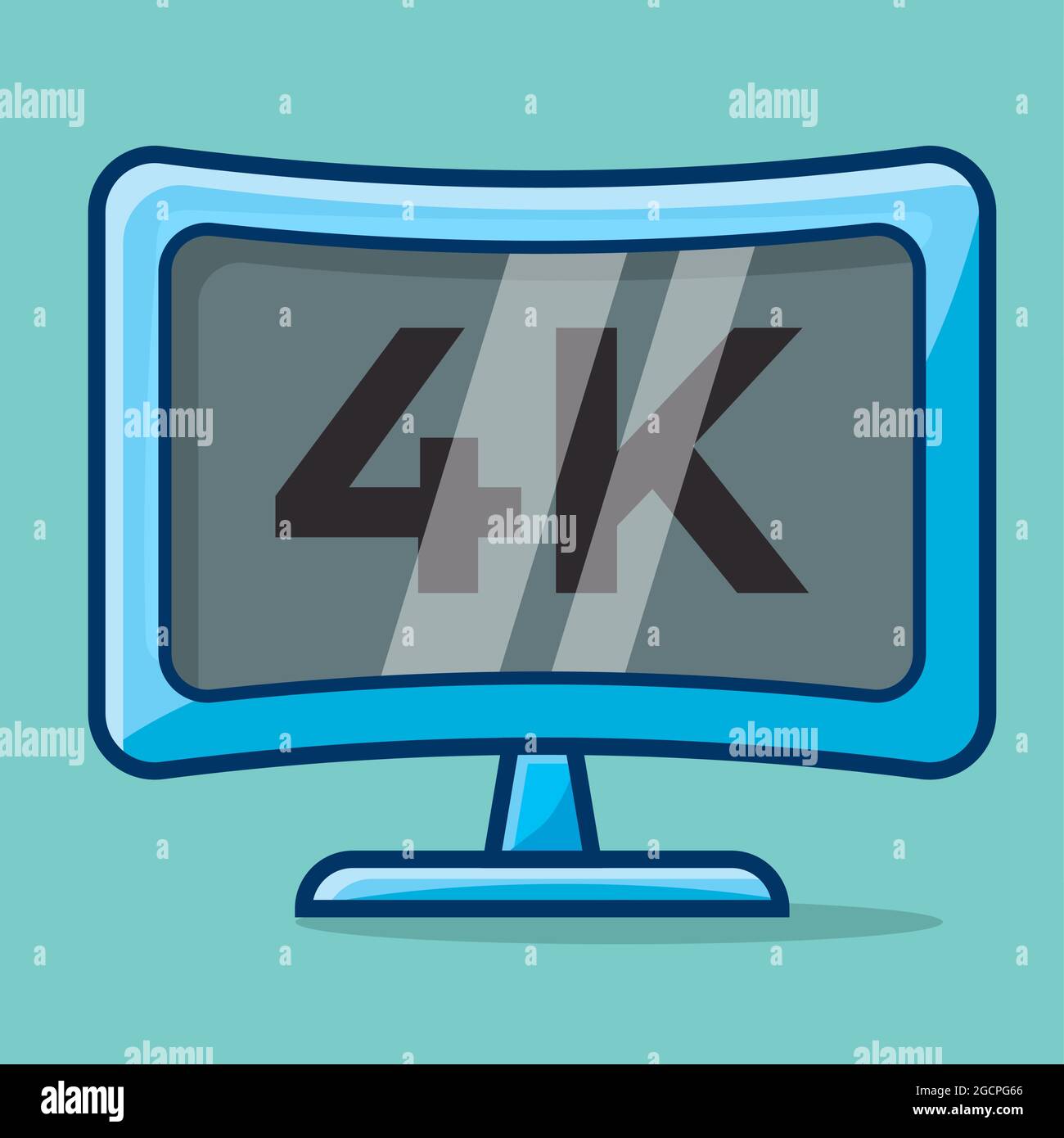 curved tv isolated cartoon vector illustration in flat style Stock ...
