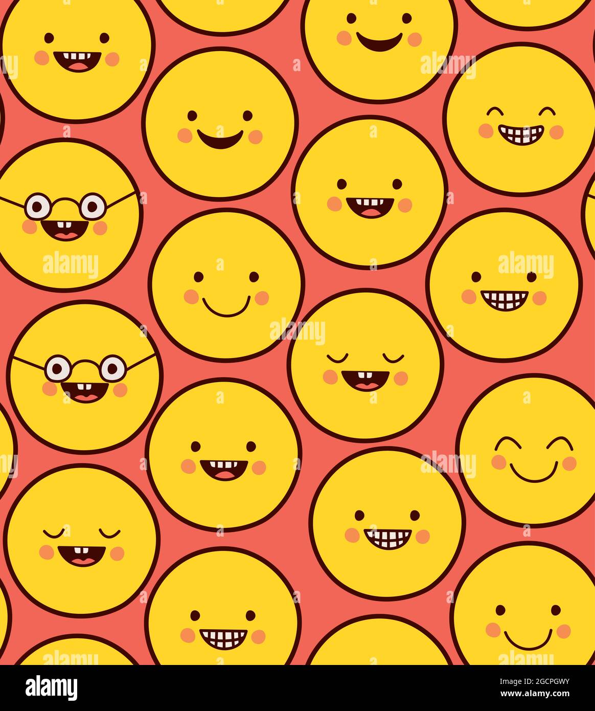 happy emojis pattern Stock Vector Image & Art - Alamy